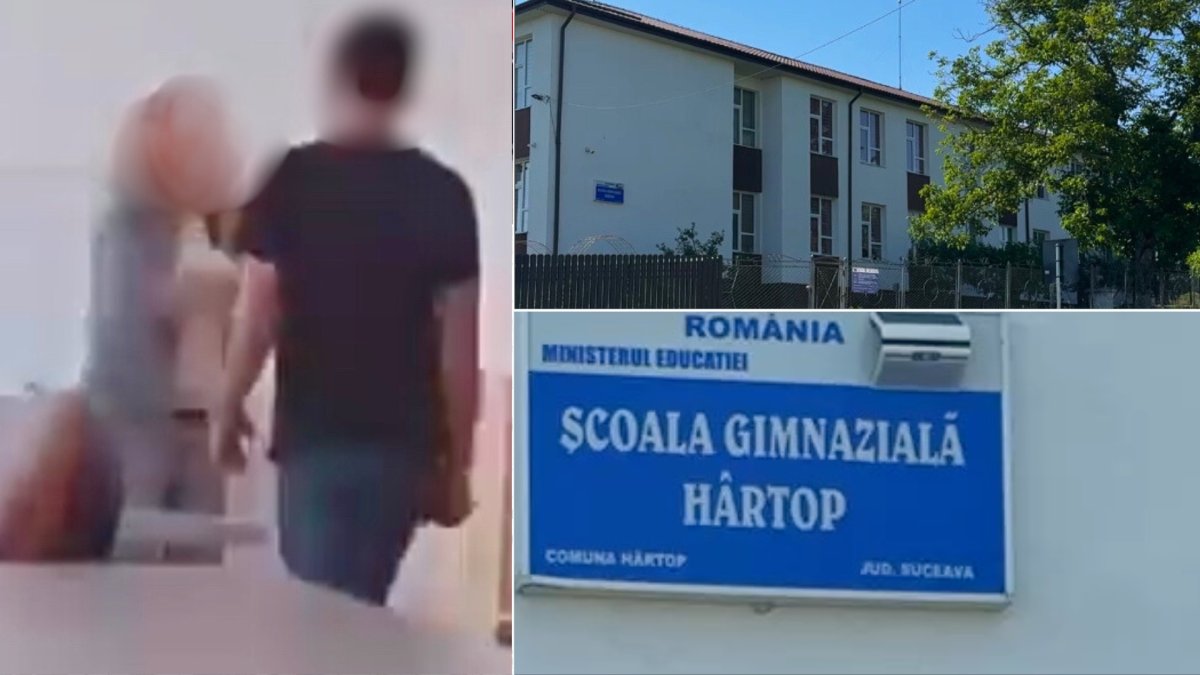 Profesoara de la o școală din Hârtop surprinsă când lovește un elev
