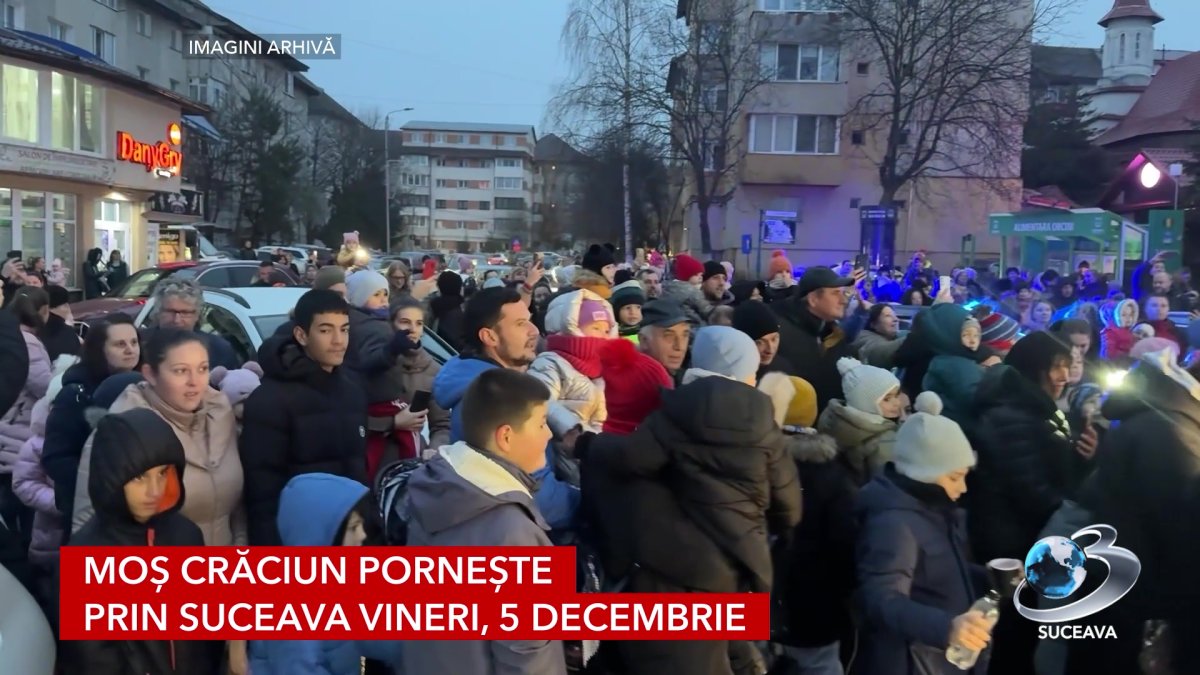 Moș Crăciun pornește prin Suceava vineri, 5 decembrie